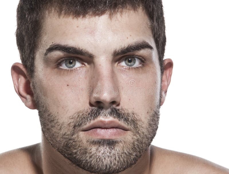 Portrait of Young Serious Man Stock Photo - Image of caucasian, face ...