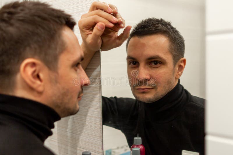 Portrait of a Young Short Haired Man Wearing Black Turtleneck and ...