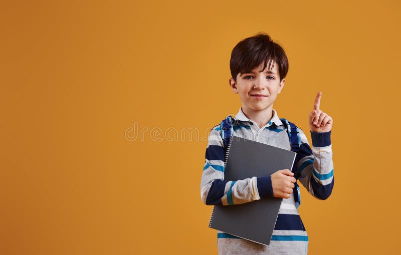 Smart Boy Schooler Watching Educational Course on Laptop Stock Photo ...