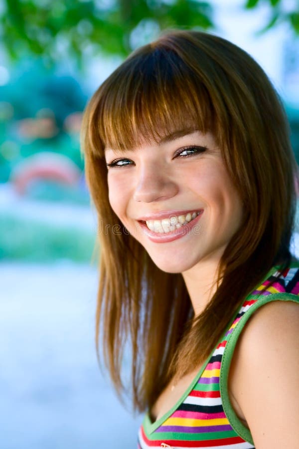 Portrait of a smile girl stock photo. Image of skinned - 20098480