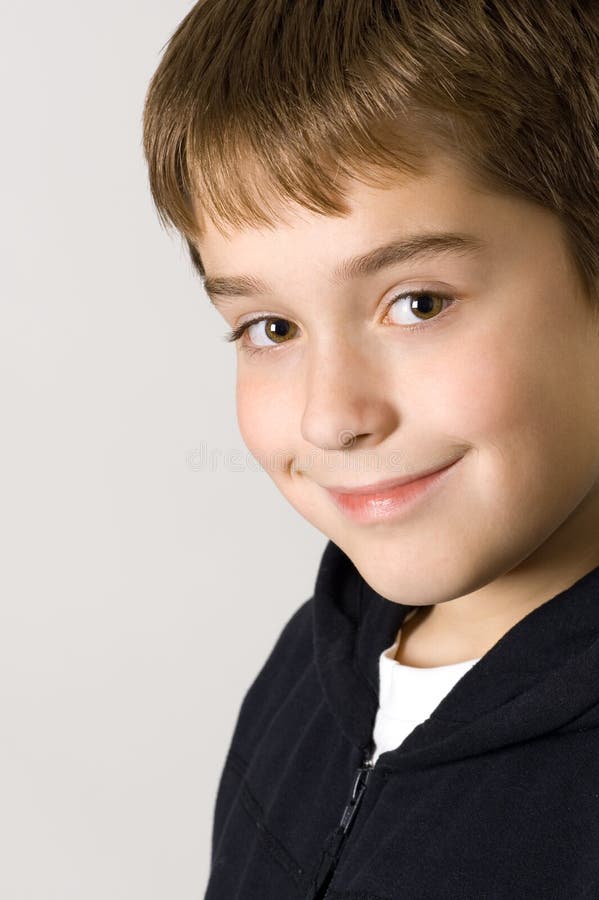 Portrait of Young Smiling Boy Stock Image - Image of attractive ...