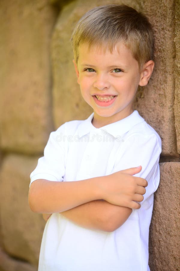 Portrait of Young Smiling Boy Stock Image - Image of expression, happy ...