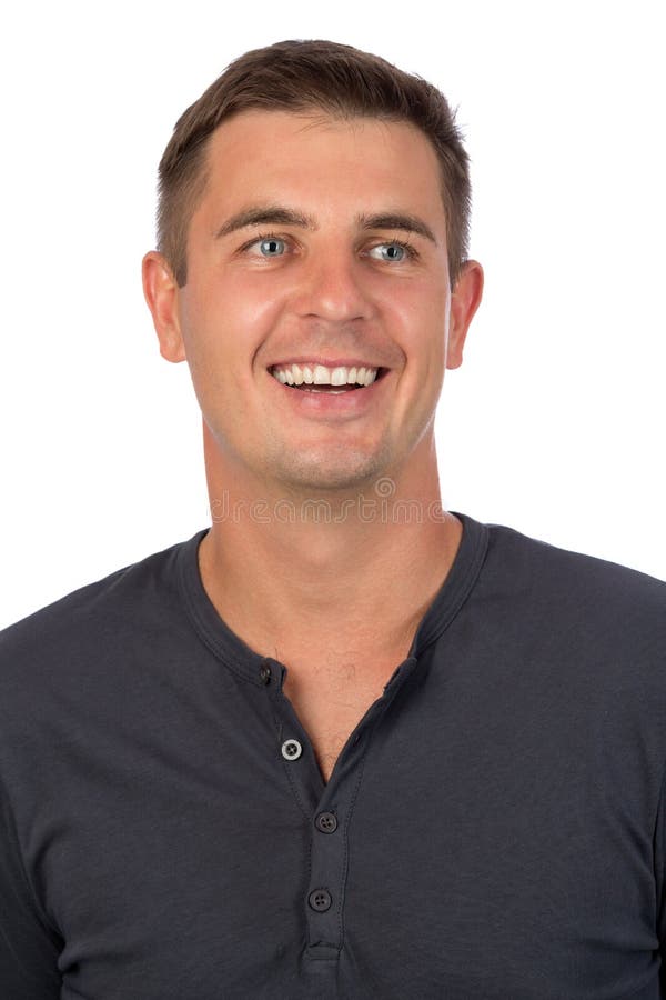Portrait of a Young Smiling Man Close Up Stock Photo - Image of copy ...
