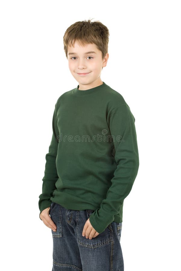 Portrait of Young Smiling Standing Boy Stock Photo - Image of face ...