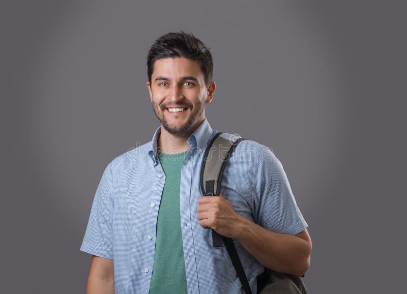Young Student with Backpack Stock Photo - Image of education, male ...