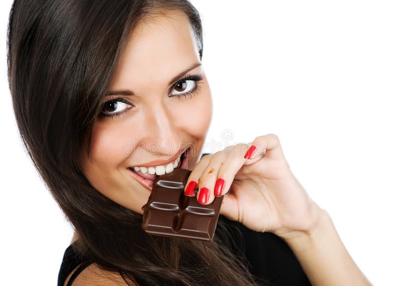 Chocolate craving stock image. Image of attractive, face - 34257