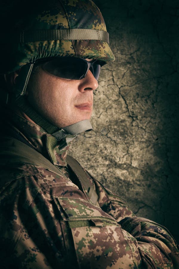 Portrait of young soldier stock image. Image of jungle - 46162963