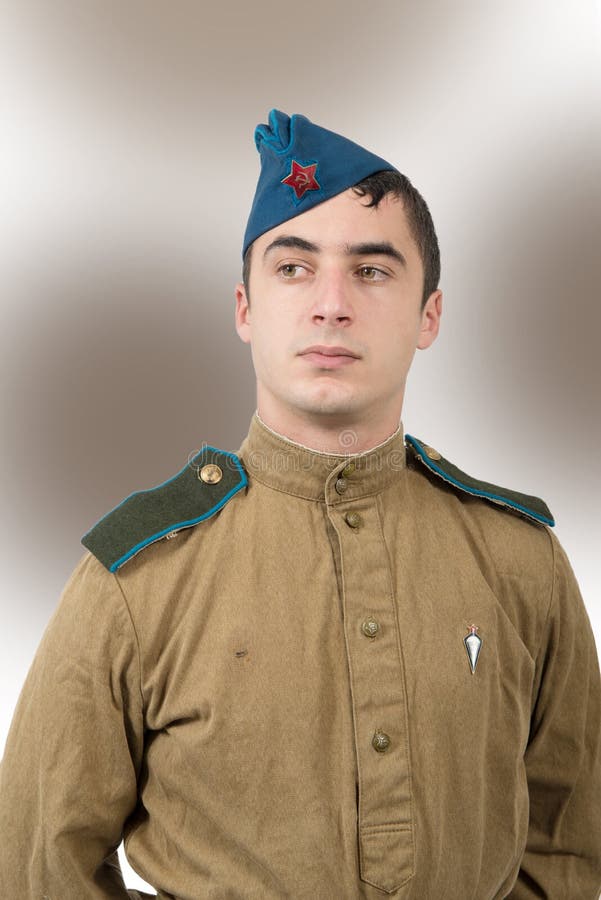 Portrait of a Young Soviet Soldier, Ww2 Stock Photo - Image of historic ...