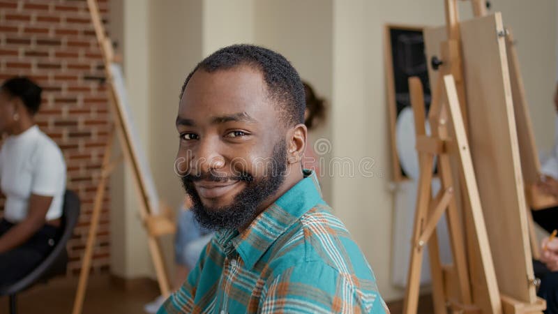 Portrait of Young Student Smiling and Learning To Draw Sketch Stock ...