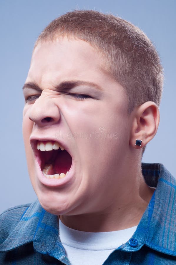 Angry Chubby Teenage Boy Playing Computer Games Stock Image - Image of ...
