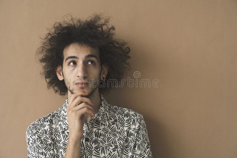 Portrait of Young Thinking Man Stock Image - Image of fashion, isolated ...