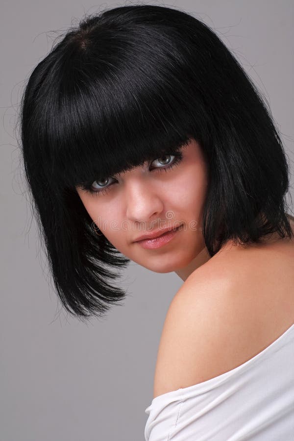 Cute Young Gypsy Girl`s Face with Frozen Eyelashes Stock Photo - Image ...