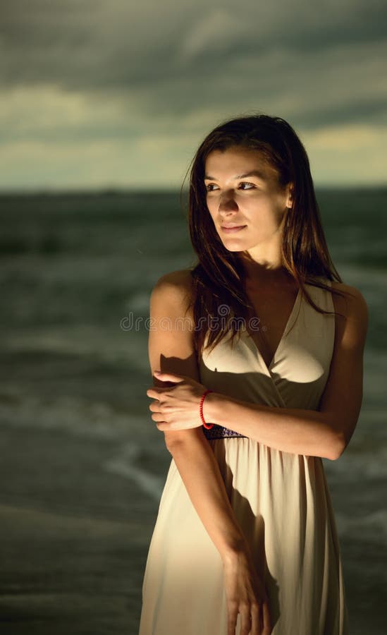 Portrait of a Young Woman at Dawn Stock Photo - Image of model, relax ...