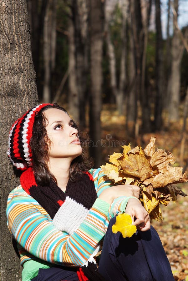 Portrait of Young Woman in Fall Stock Photo - Image of fashion ...