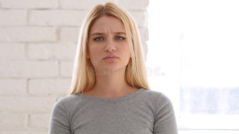 Portrait of Young Woman Gesturing Failure and Problems Stock Image ...