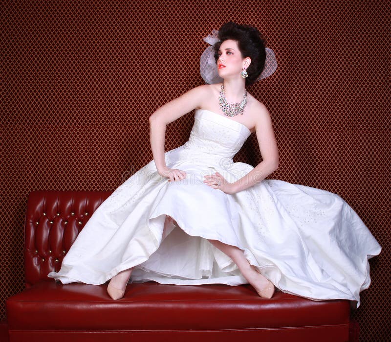 Portrait of a Young Woman Getting Married Stock Image - Image of ...