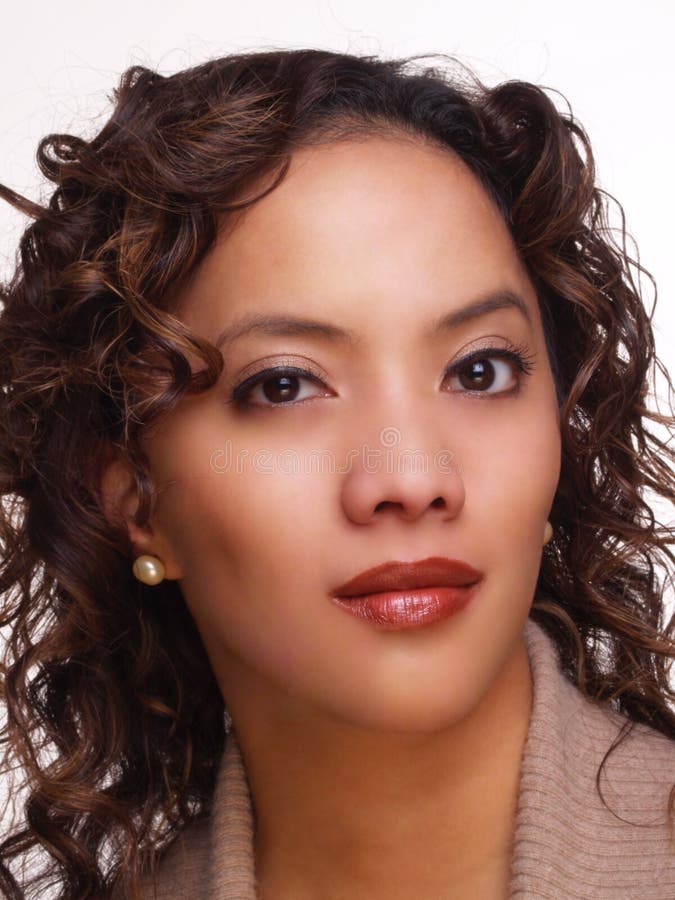 Portrait Young Woman Hispanic Background Stock Image - Image of ...