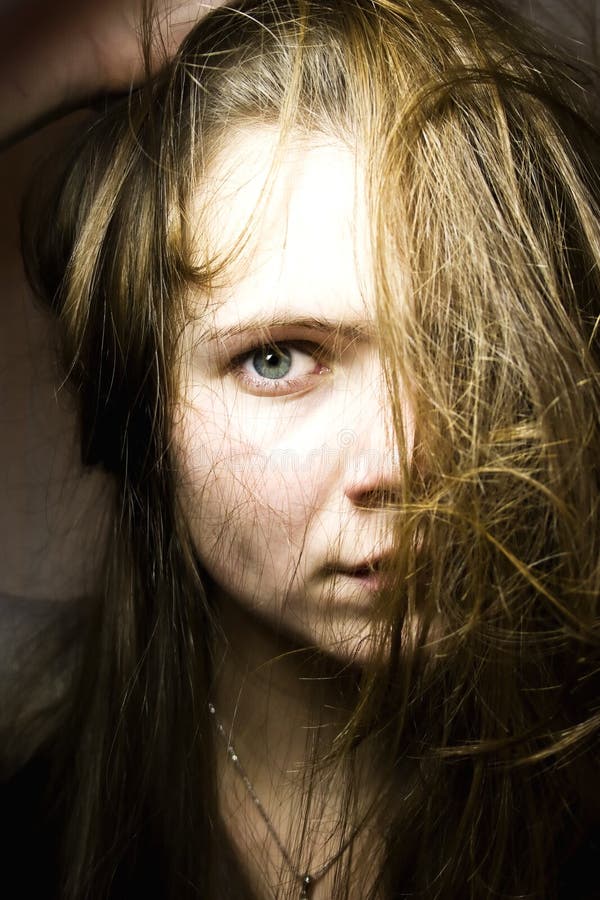 Portrait of the Young Woman with Long Hair Stock Image - Image of fair ...