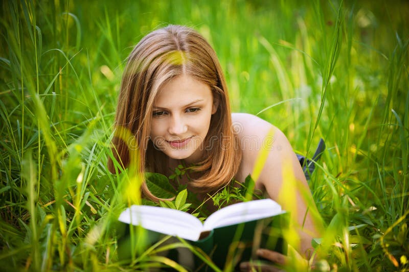 Portrait of Young Woman Reading Stock Image - Image of adult ...