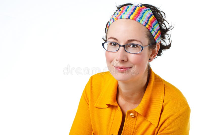 Portrait of a Young Woman in Yellow Stock Image - Image of posing ...