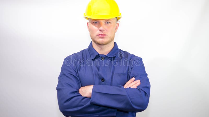 Portrait of a Young Worker,head of a Construction Company,on a White ...
