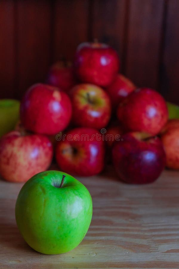 Portraits of Apples. Concept of Stacked Fruits. Stock Image - Image of ...