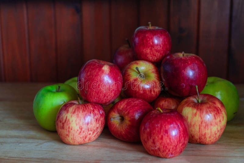 Portraits of Apples. Concept of Stacked Fruits. Stock Photo - Image of ...