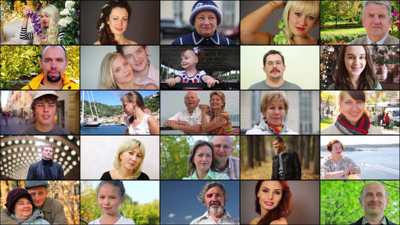 Portraits of Couples and People of Different Ages, Stock Footage ...