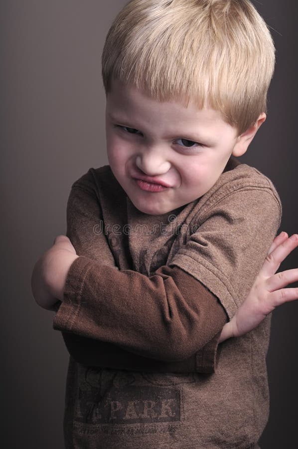 Naughty Little Boy stock photo. Image of scowl, child - 3118794
