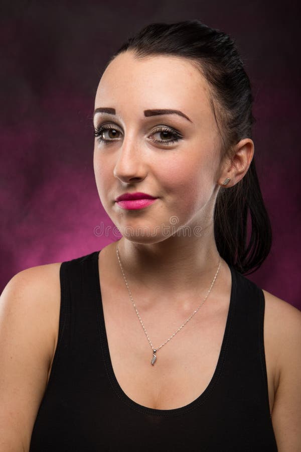 Portraits Lovely Girl in the Studio Stock Image - Image of background ...