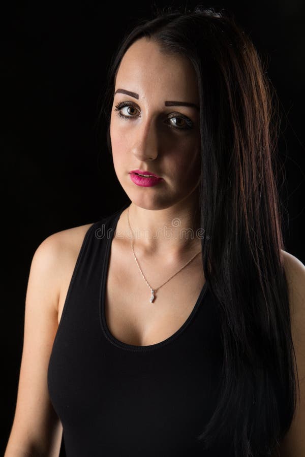 Portraits Lovely Girl in the Studio Stock Photo - Image of lovely, slim ...