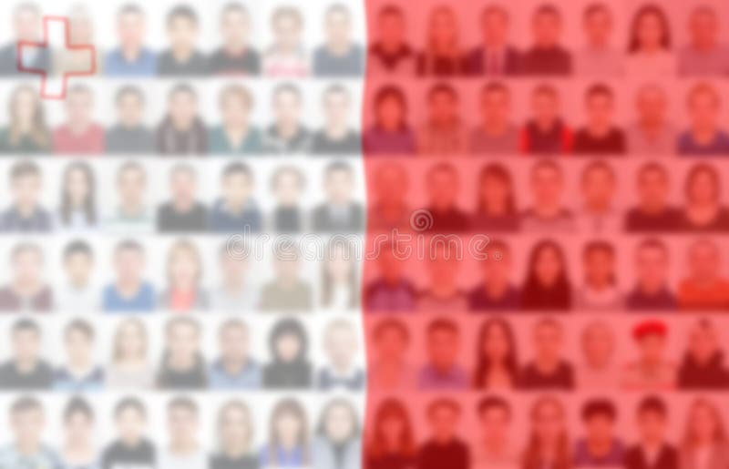 Portraits Of Many People In Front Of The Malta Flag The Concept Of The