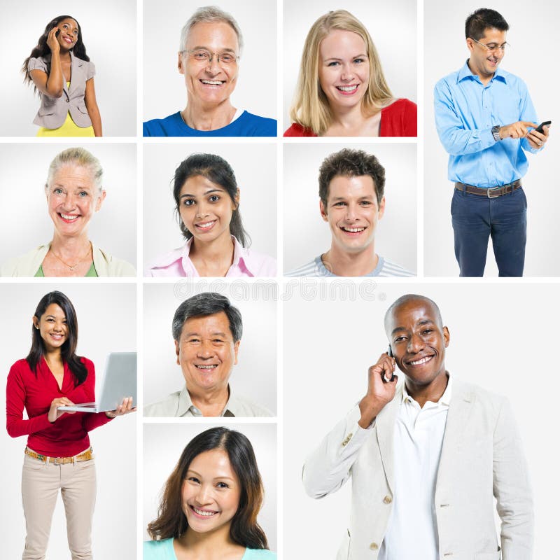 Portraits of Multi Ethnic People Stock Photo - Image of face, beautiful ...