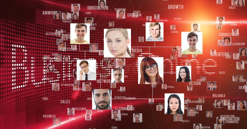 Portraits of People on Abstract Background Stock Illustration ...