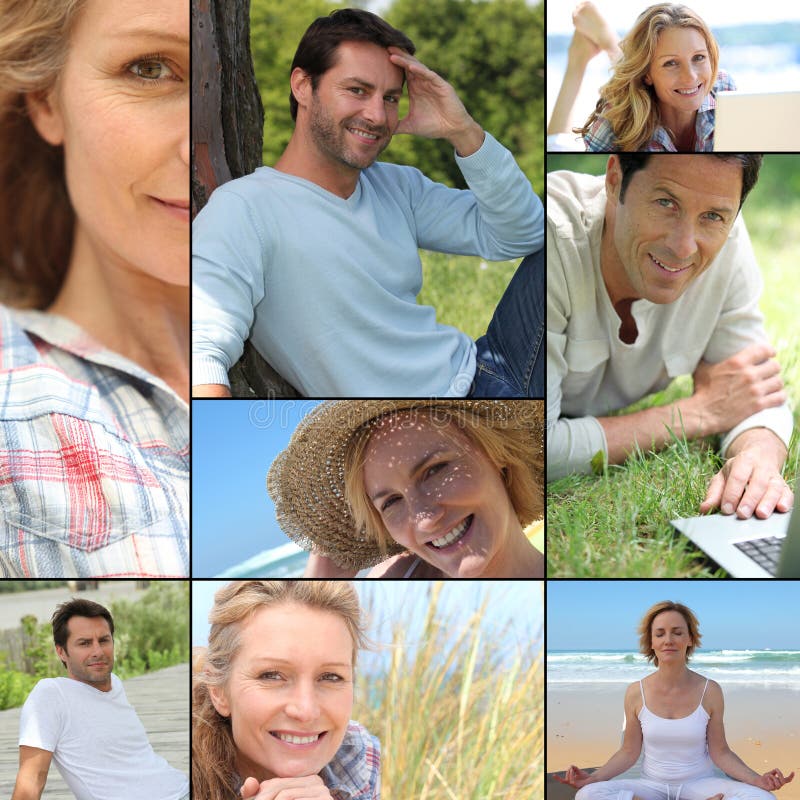 Portraits of People Relaxing Stock Illustration - Illustration of park ...