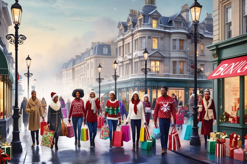 Portraits of People Shopping a Lot Stock Illustration - Illustration of ...