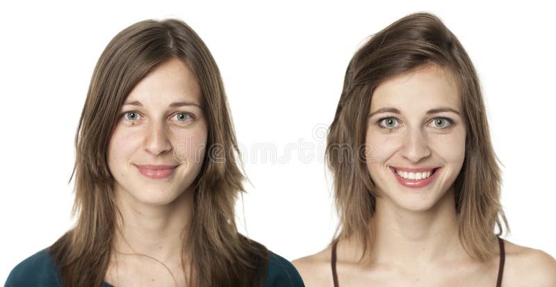 Portraits of the Same Young Woman Stock Photo - Image of beauty, eyes ...