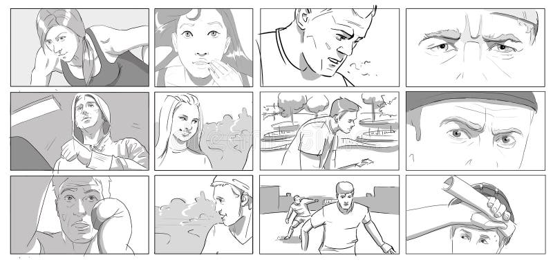 Gym fitness storyboard stock illustration. Illustration of work - 96390676