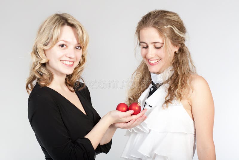 Portraits of Two Beautiful Girls Stock Image - Image of black, adult ...