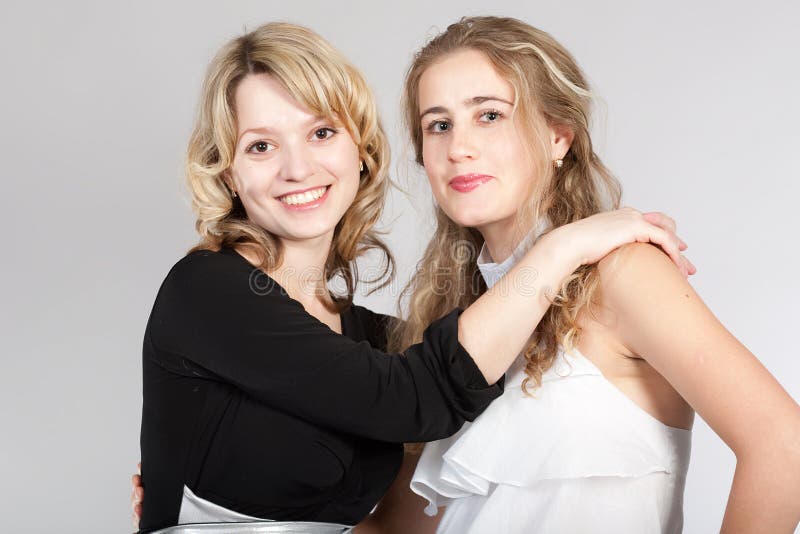 Portraits of Two Beautiful Girls Stock Image - Image of adult ...