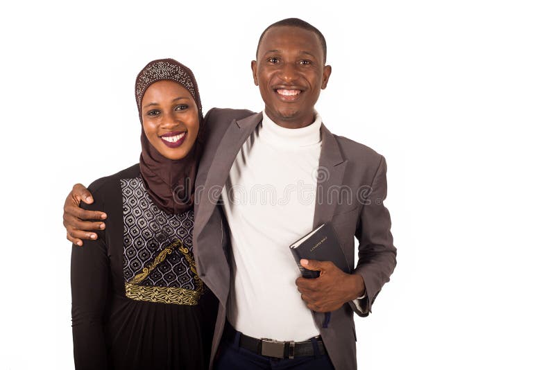 Portraits of Two Religious People Embracing and Smiling Stock Image ...