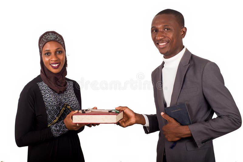 Portraits of Two Religious People Hands in Hands and Smiling Stock ...