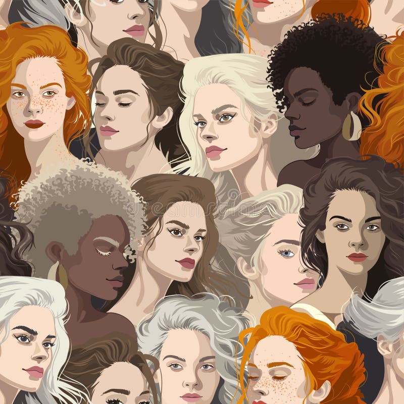 Portraits of a Various Beautiful Girls with Different Hairstyle. Stock ...