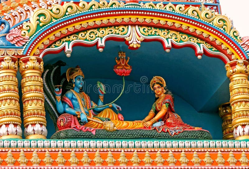 Portraiture of Lord Vishnu and Goddess Laxmi Engraved at a Hindu Temple ... Portraiture of Lord Vishnu and Goddess Laxmi Engraved at a Hindu Temple ...