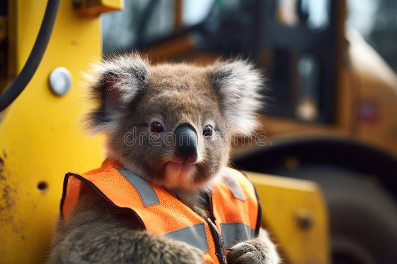 Portrate of a Coala As a Builder, Generative AI Stock Illustration ...