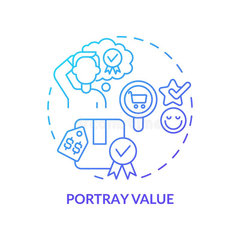 Portray Value Blue Gradient Concept Icon Stock Vector - Illustration of ...