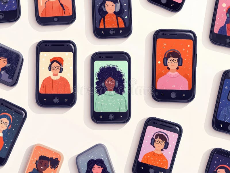 A Portrayal Emphasizing Customer Service Using Phones, Highlighting ...