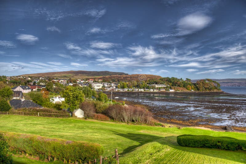 Portree city -in Scotland stock image. Image of ocean - 163933007