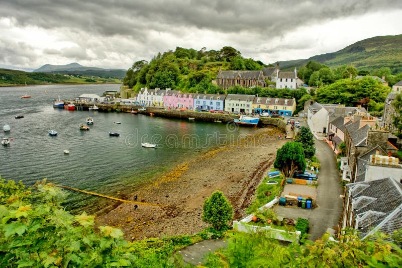 Portree the Largest Town of the Isle of Skye in the Inner Hebrides of ...