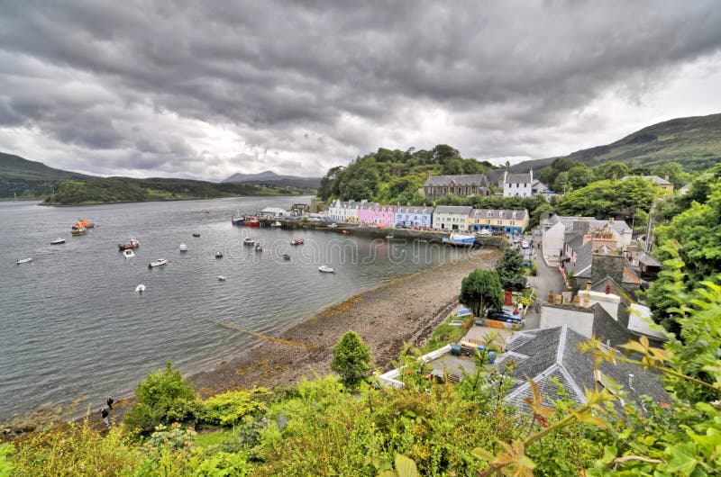 Portree the Largest Town of the Isle of Skye in the Inner Hebrides of ...